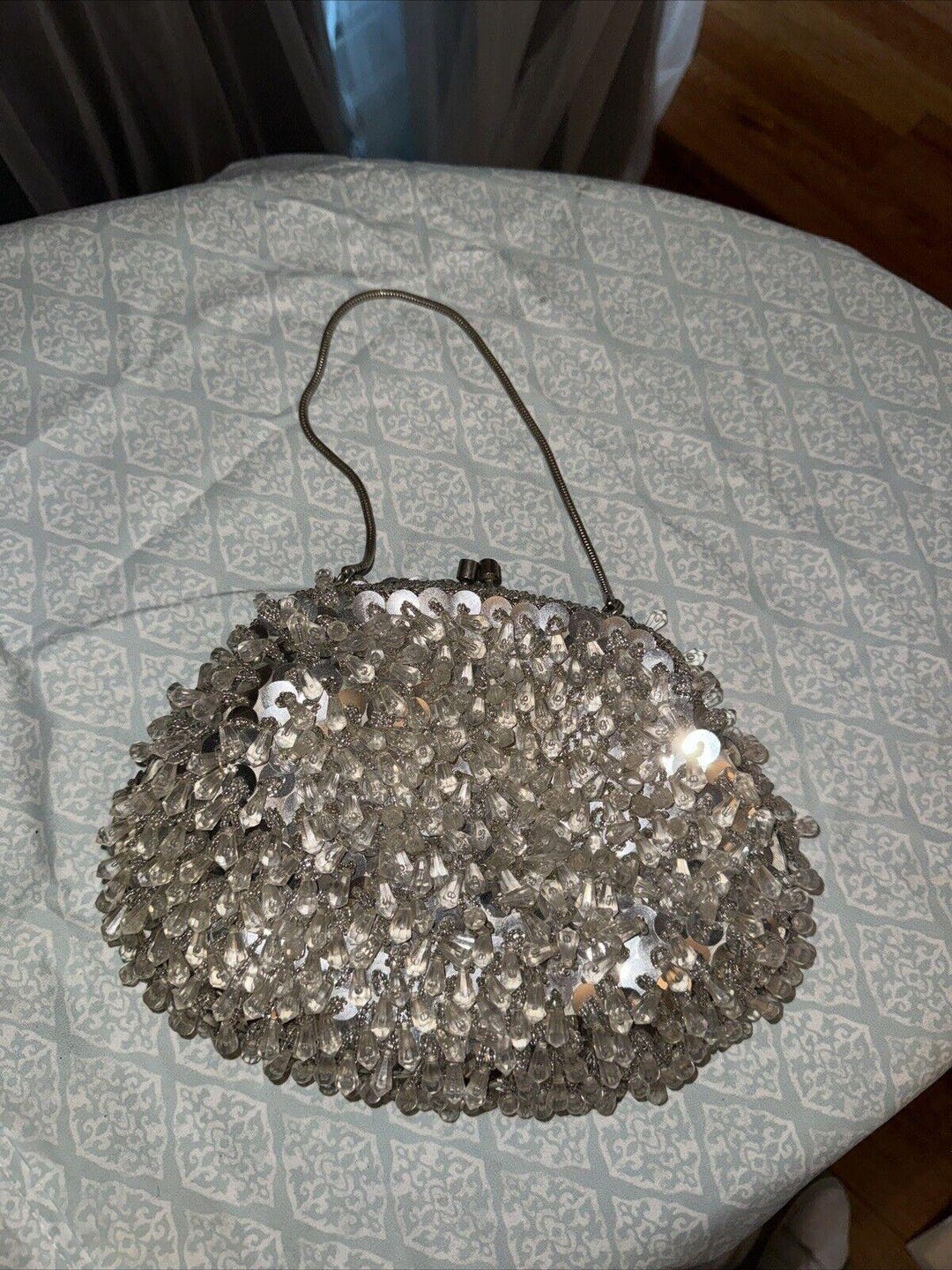 Vintage Richere by Walborg White Beaded Sequined Clutch Evening Bag ...
