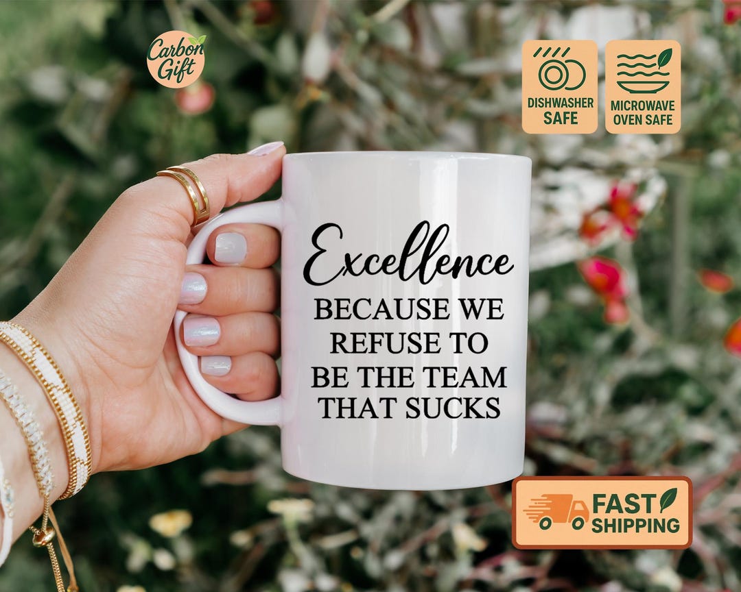 Funny Teamwork Mug, Excellence Motivational Mug, Office Team Gift ...
