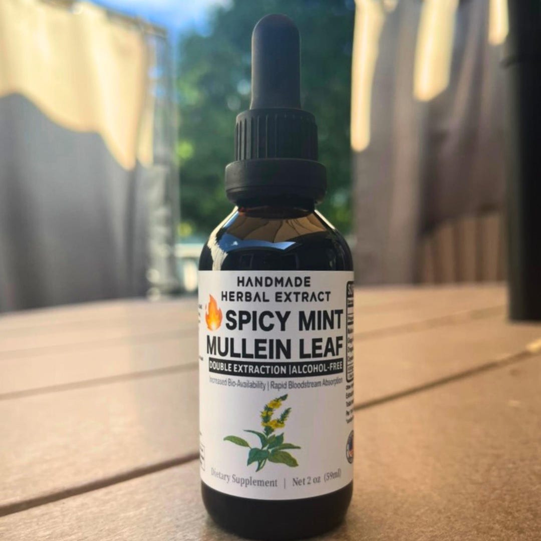 Mullein Leaf Spicy Mint Tincture Drops | Organic | Alcohol Free | With ...
