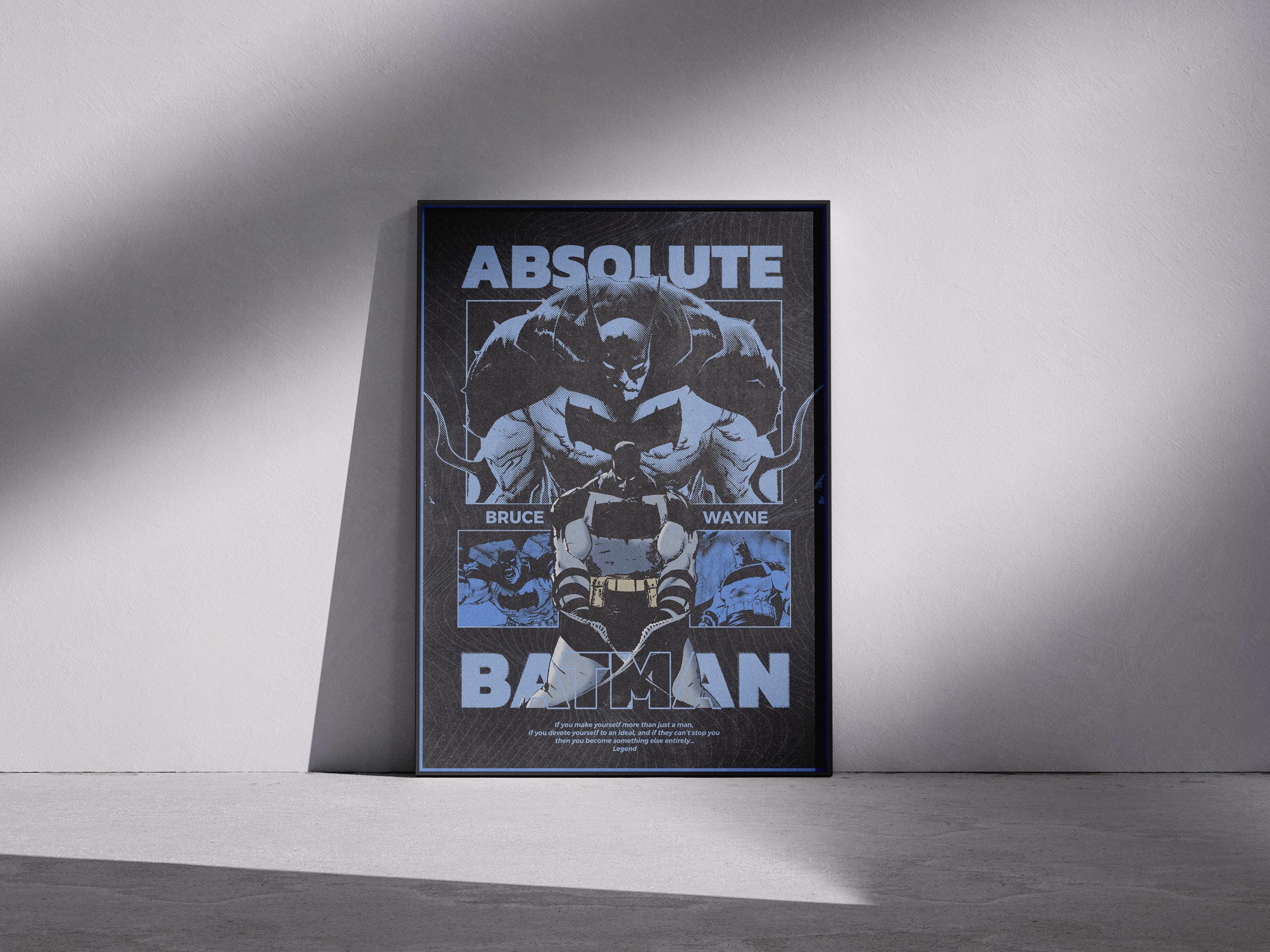 Absolute Batman Poster | Gritty Comic Decor, Superhero Wall Art, Gifts ...