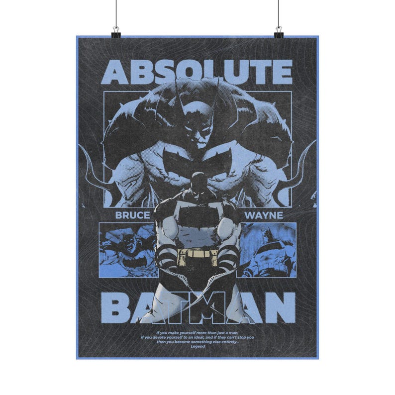 Absolute Batman Poster | Gritty Comic Decor, Superhero Wall Art, Gifts ...