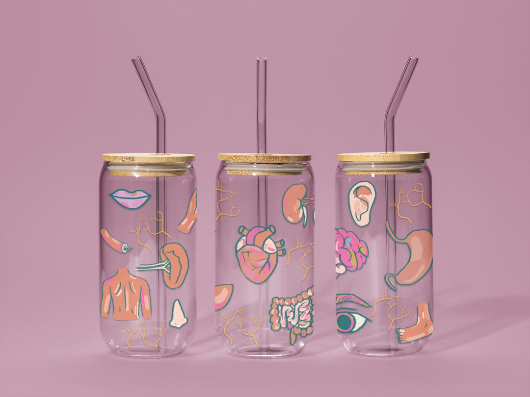 Anatomy Tumbler Glass – Artistic Organs Design Cup – Medical Student ...