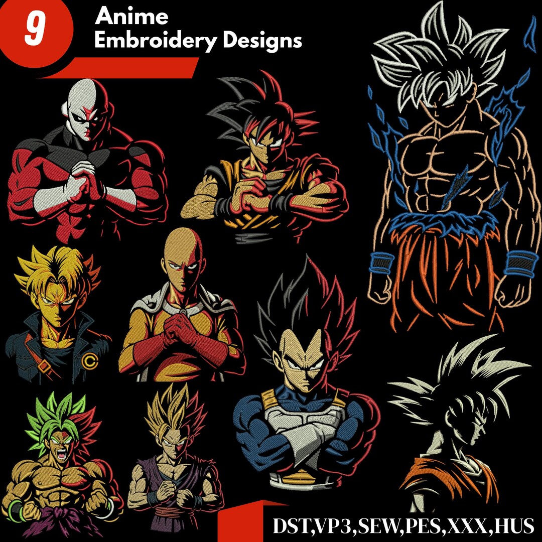 Anime Embroidery Design: Goku & Vegeta Bundle (digital Download) - Etsy UK