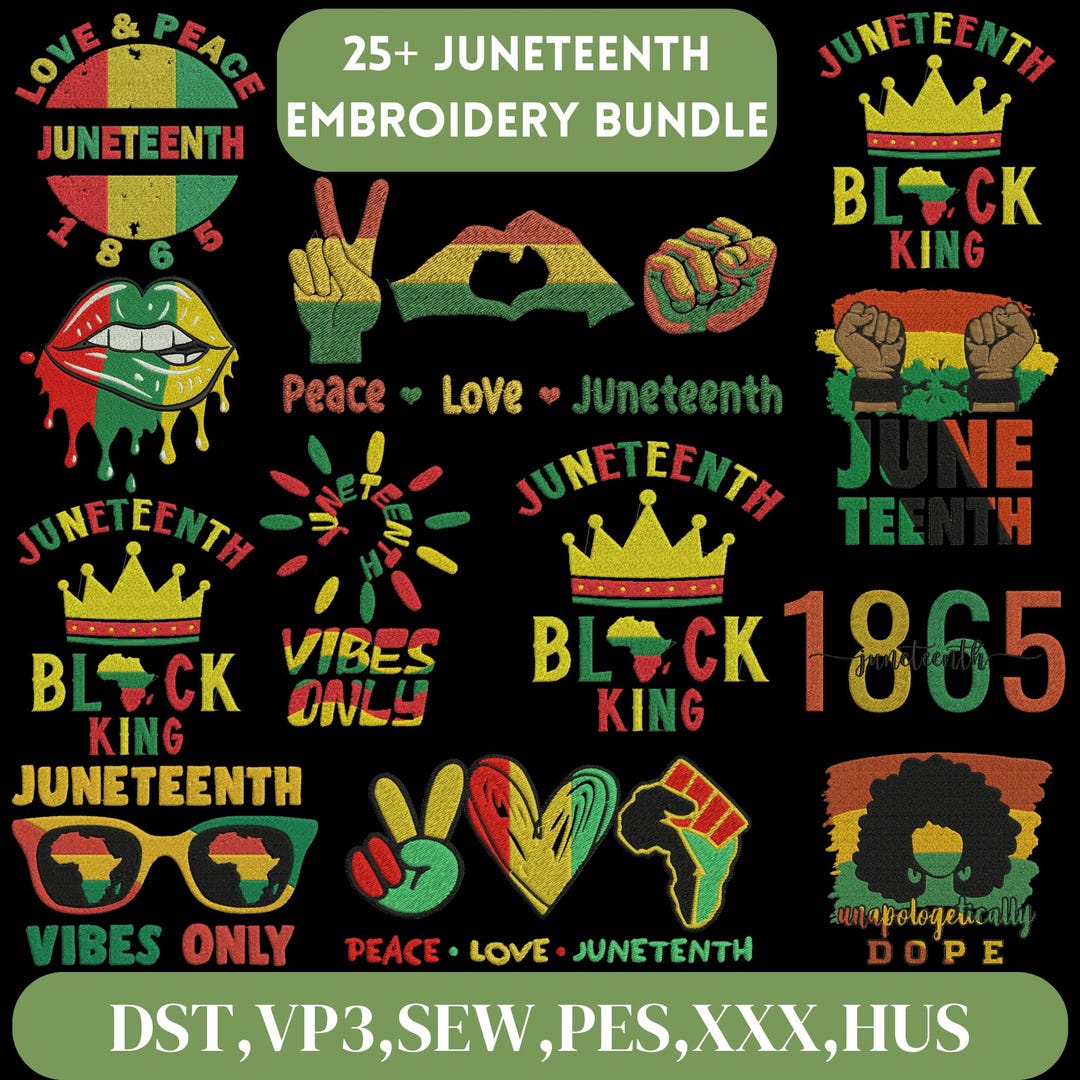 Juneteenth Embroidery Design: Black History, Freedom (digital Download ...