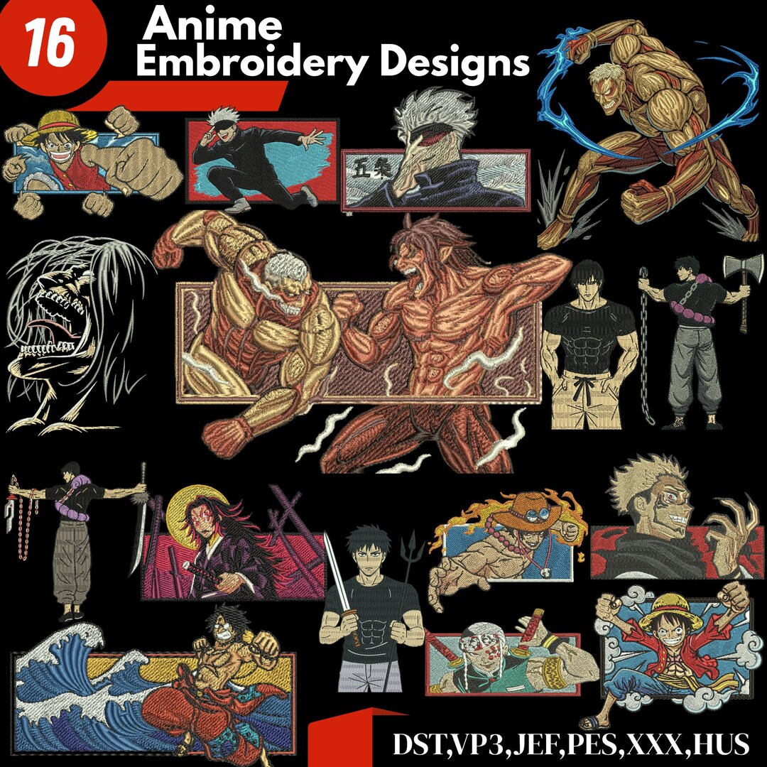 Premium Anime Embroidery Design,anime Embroidery Bundle, Anime Inspired ...
