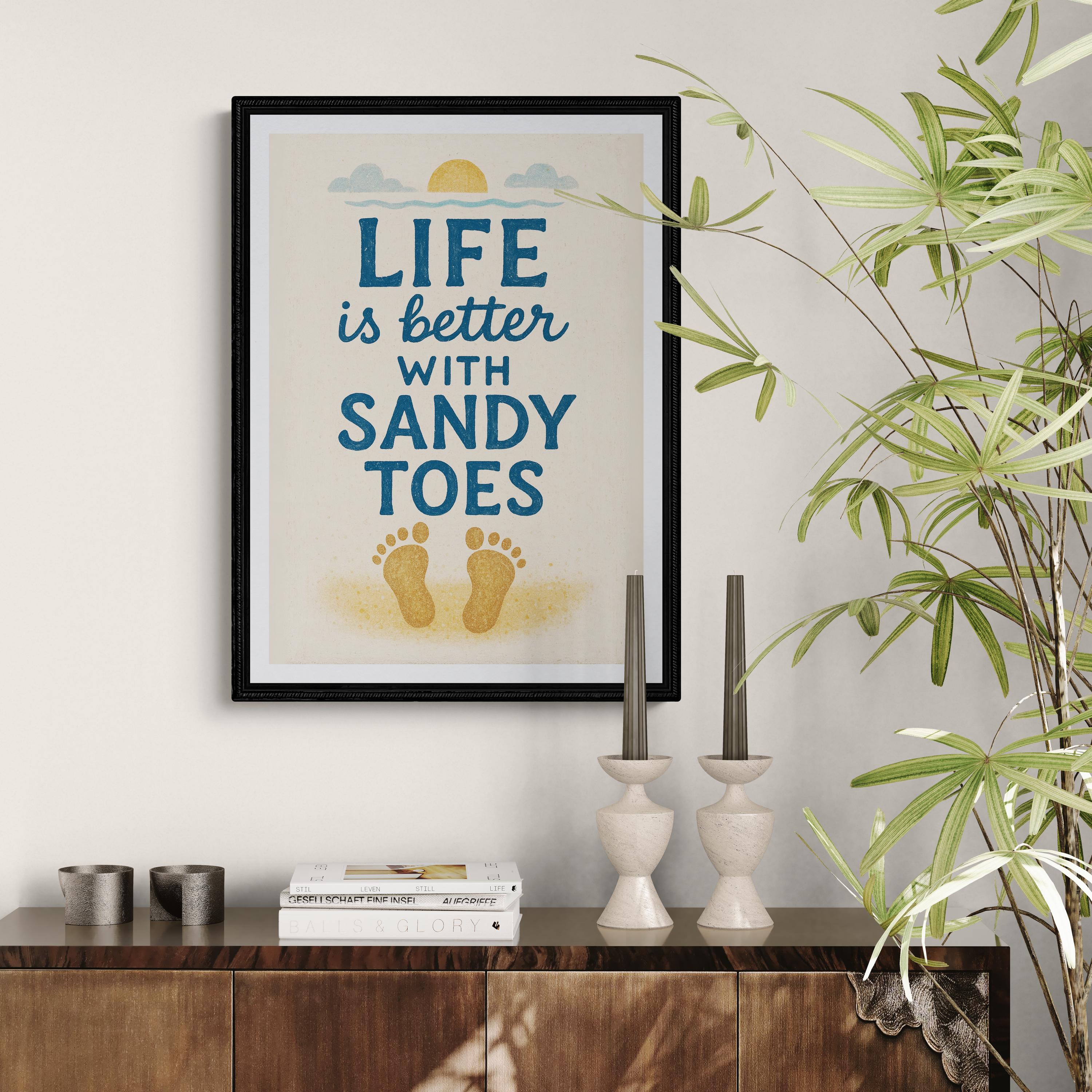 Beach Quote Art Print: Sandy Toes Coastal Decor (digital Download) - Etsy