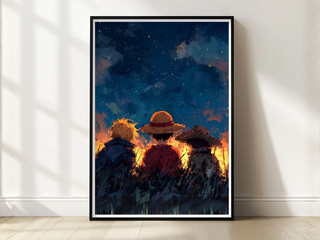 One Piece Inspired Poster - Luffy, Ace & Sabo - Wall Art for Fans - Etsy UK