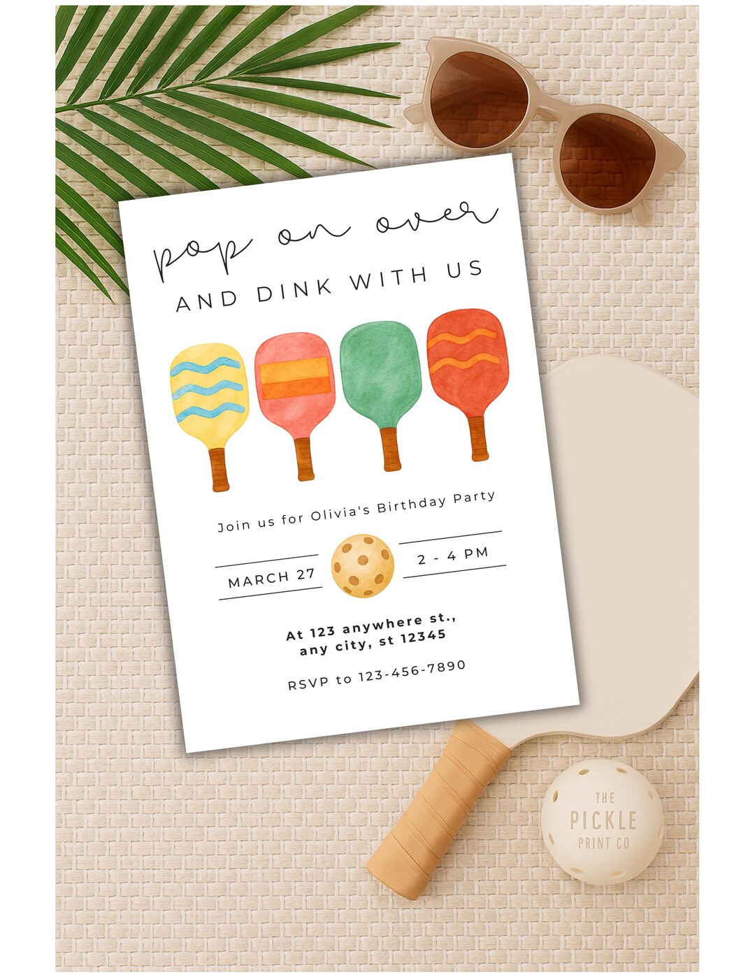 Pickleball Birthday Party Invitation Template Editable Digital Download ...