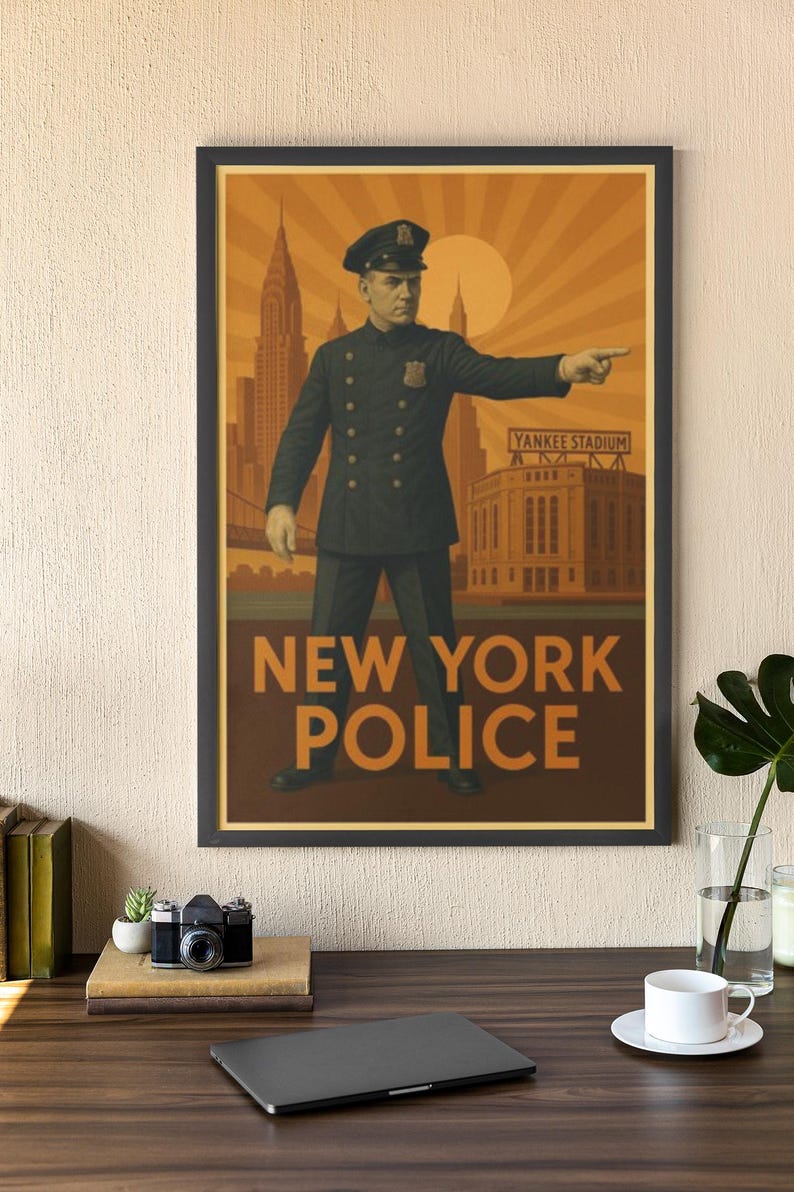 Printable NYPD Vintage Police Digital Jpeg Image Wall Art - Etsy