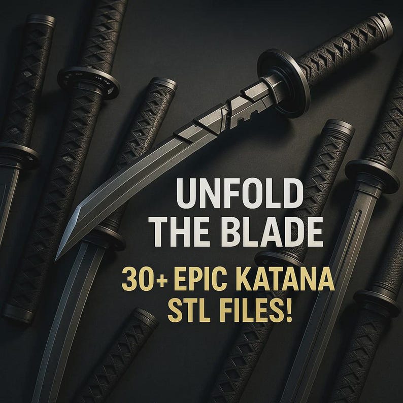 30+ Collapsing Katana STL Files | Samurai Sword 3D Print Bundle ...