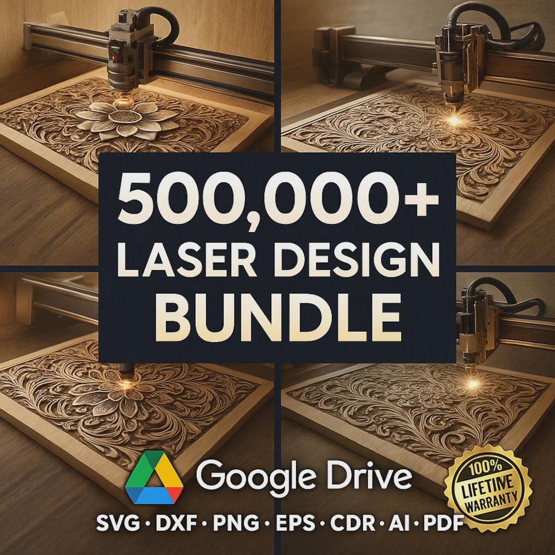 500.000 Laser Cut & Engraving Bundle –designs for Diode, CO2, Fiber ...