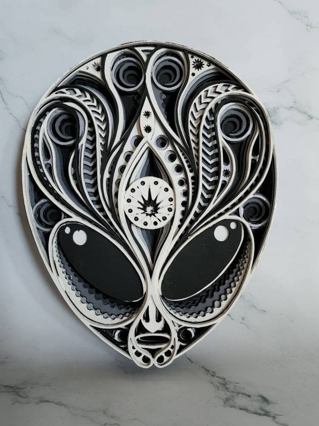 Alien 3D Layered Laser Cut Wood Art Piece - Etsy