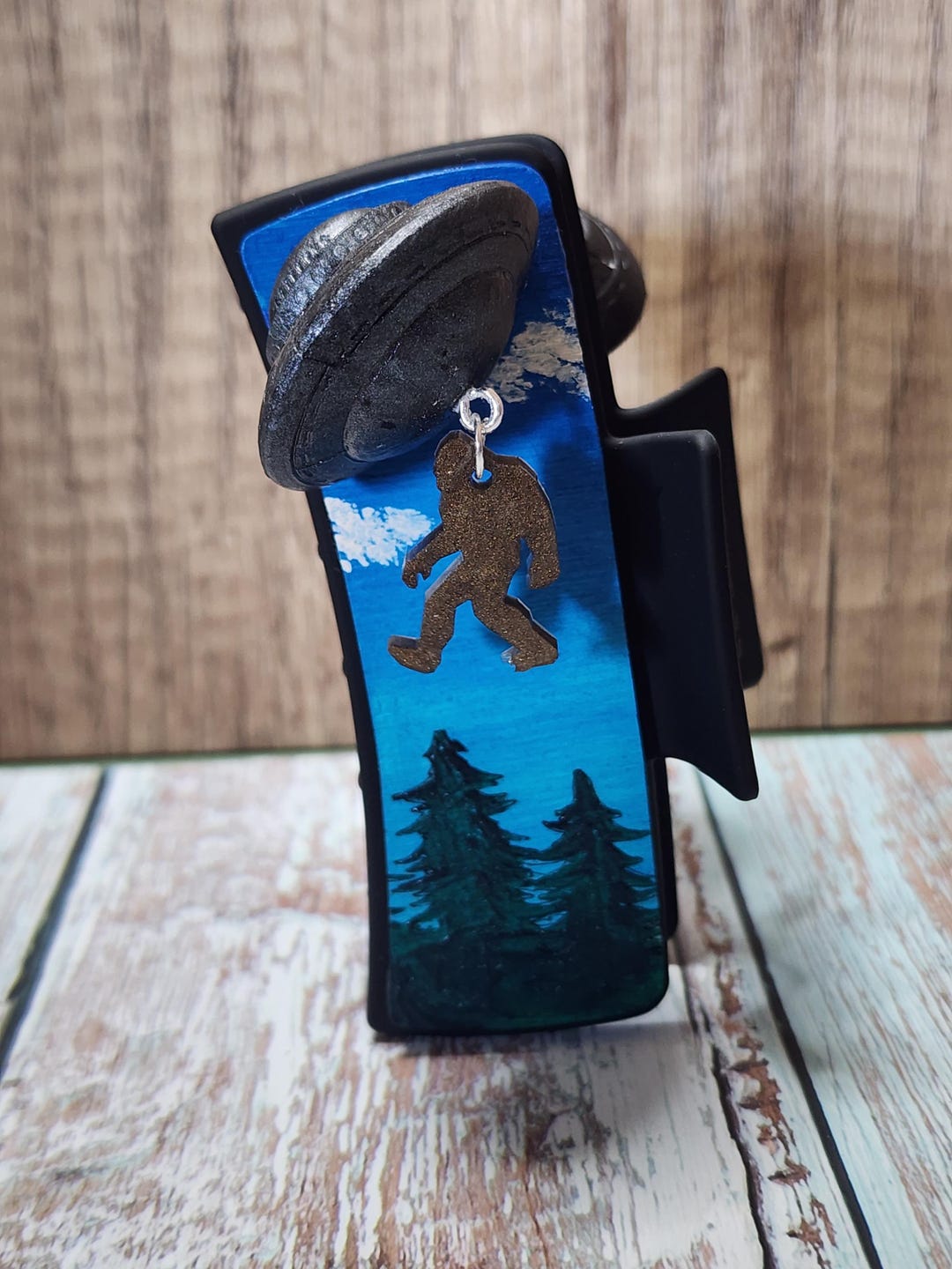 Handmade Bigfoot Sasquatch Abduction Forest Scene Hair Claw Clip - Etsy