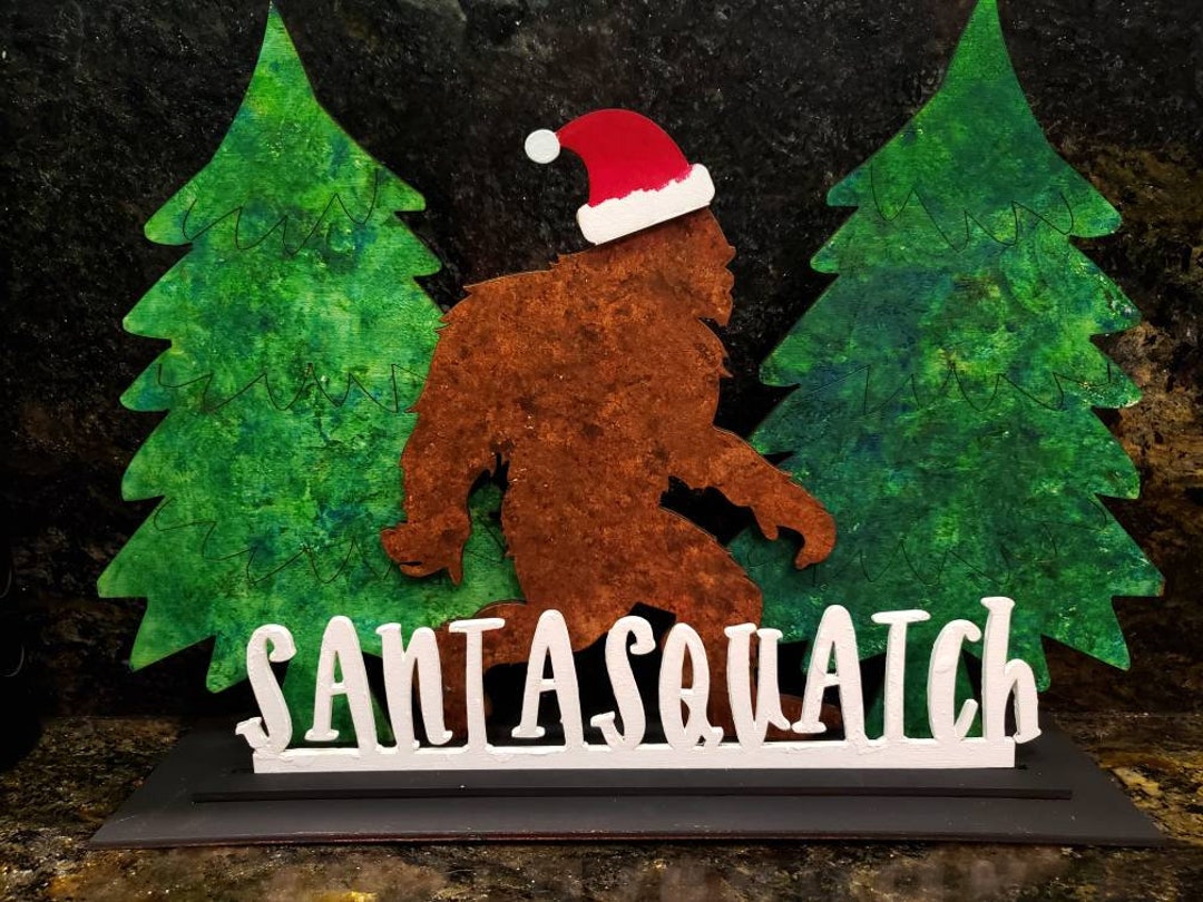 Big Foot Sasquatch 3D Santasquatch Christmas Santa Laser Cut Wood Art ...