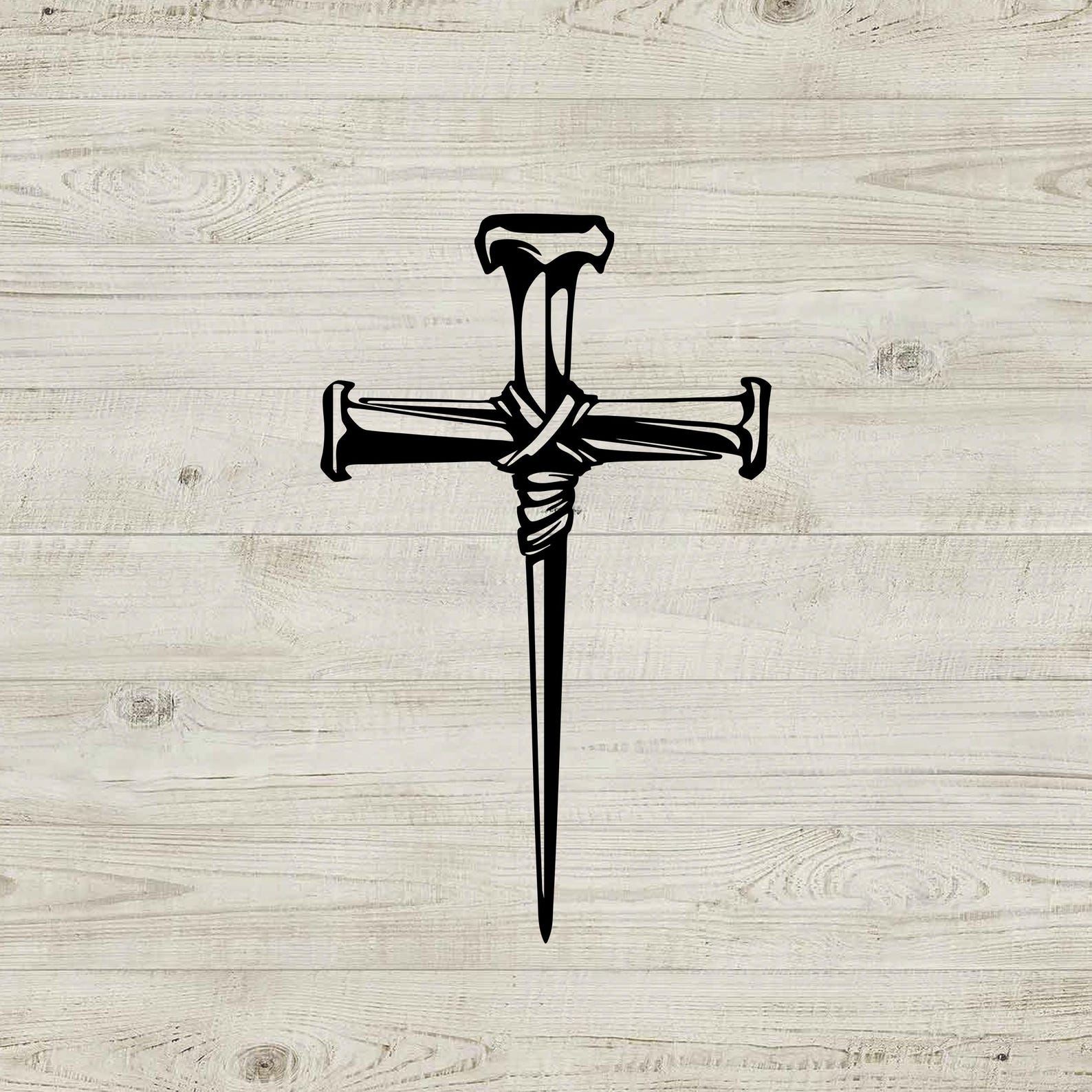 Three Nail Cross SVG, Cross Svg, Cross Png, Christian Cross SVG, Rustic ...