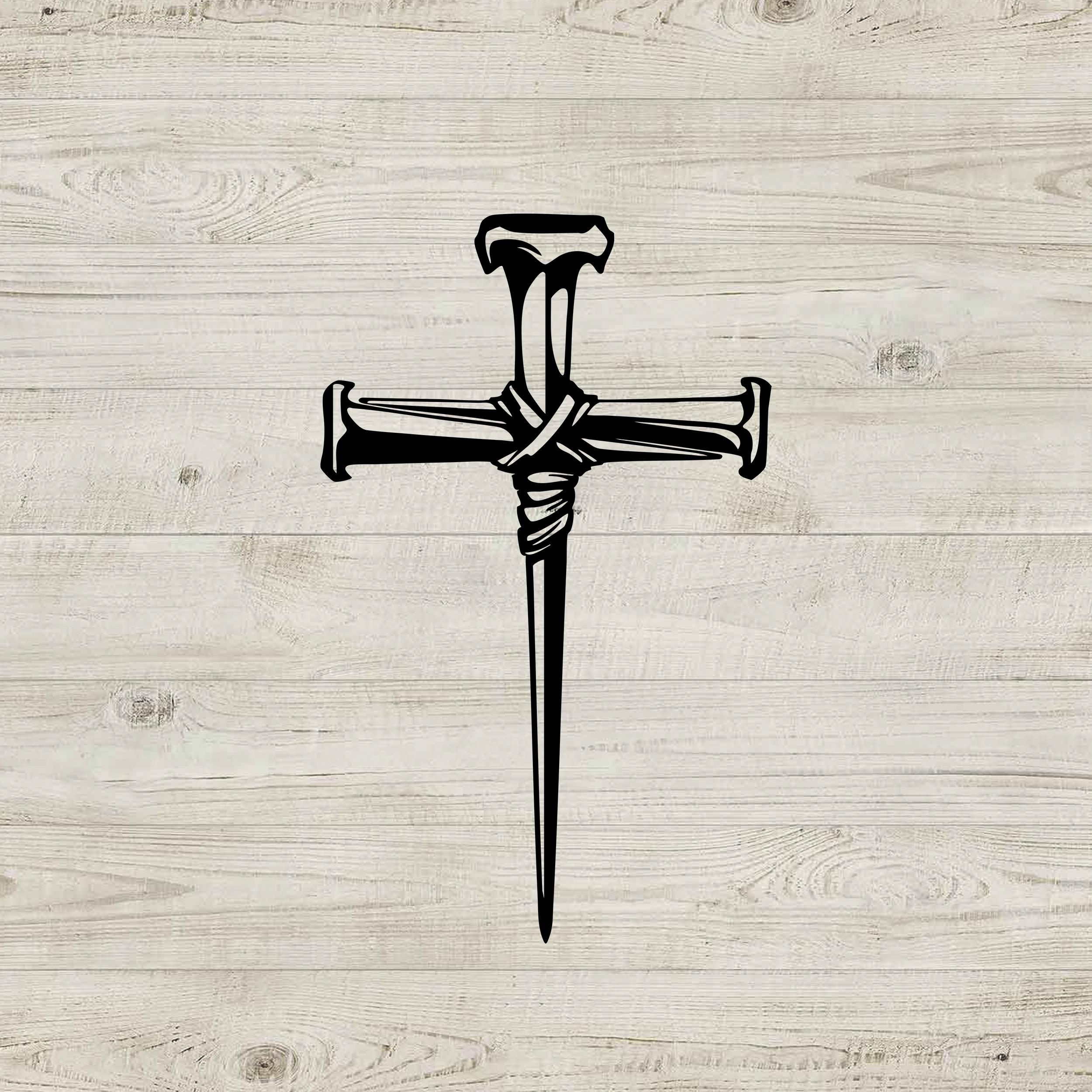 Three Nail Cross SVG, Cross Svg, Cross Png, Christian Cross SVG, Rustic ...