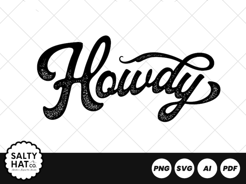 Howdy Svg Hand Lettering Typography Script Art, Country, Retro, Western ...