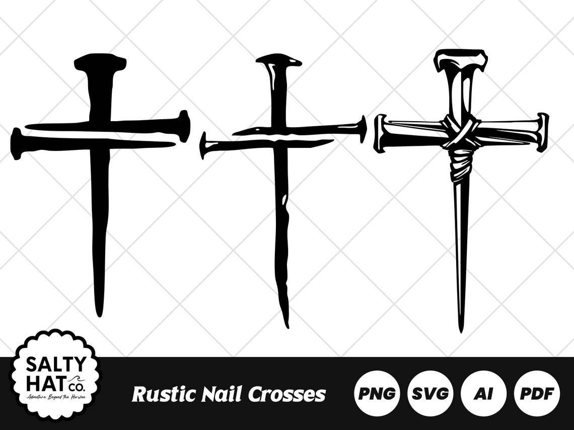 Three Nail Cross SVG, Cross Svg, Cross Png, Christian Cross SVG, Rustic ...