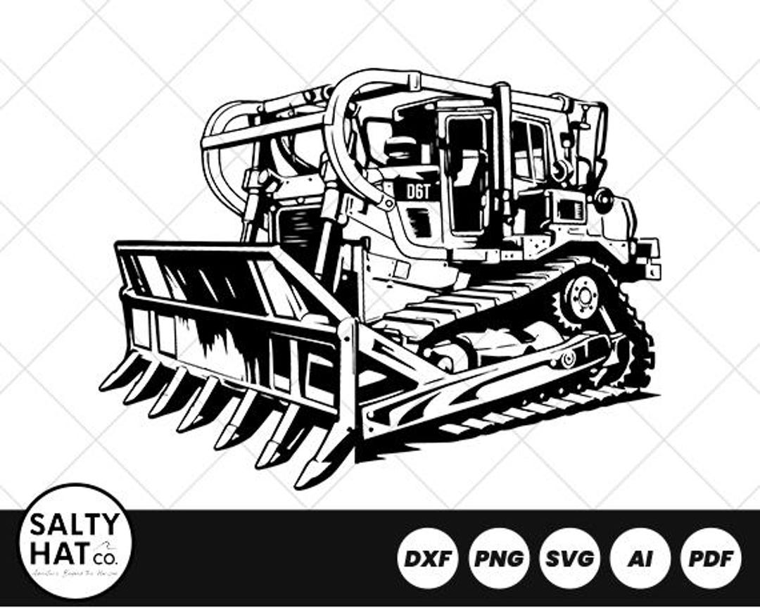 Bulldozer Svg , D6 Bulldozer Clipart , CAT Bulldozer Cut File , Land ...