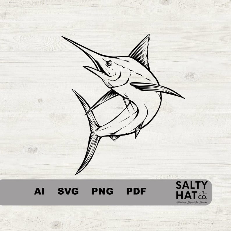 Marlin SVG, Marlin Fishing SVG, Blue Marlin PNG, Black Marlin ...