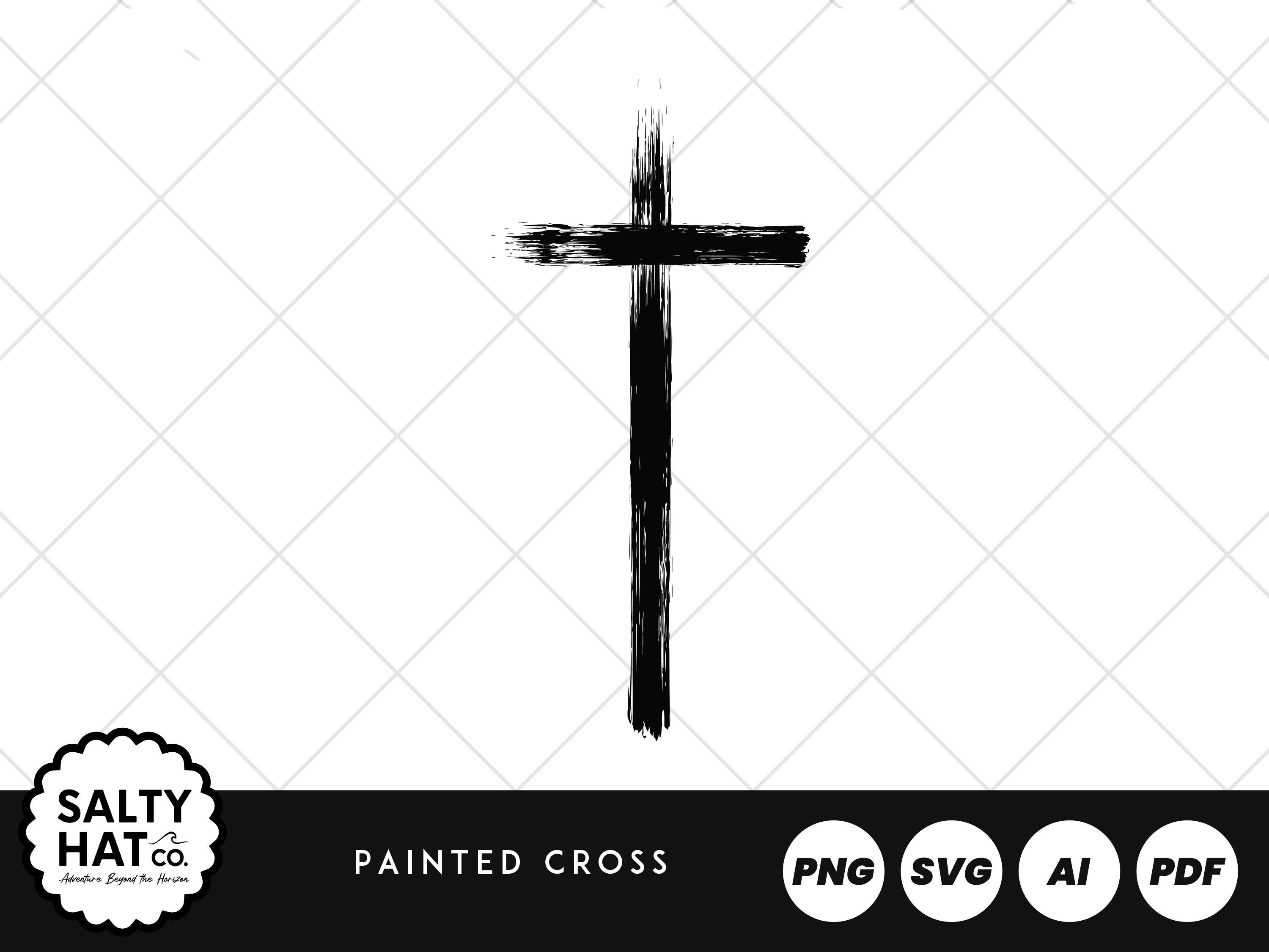 Brush Stroke Cross SVG, Rustic Christian Cross PNG Bundle - Etsy