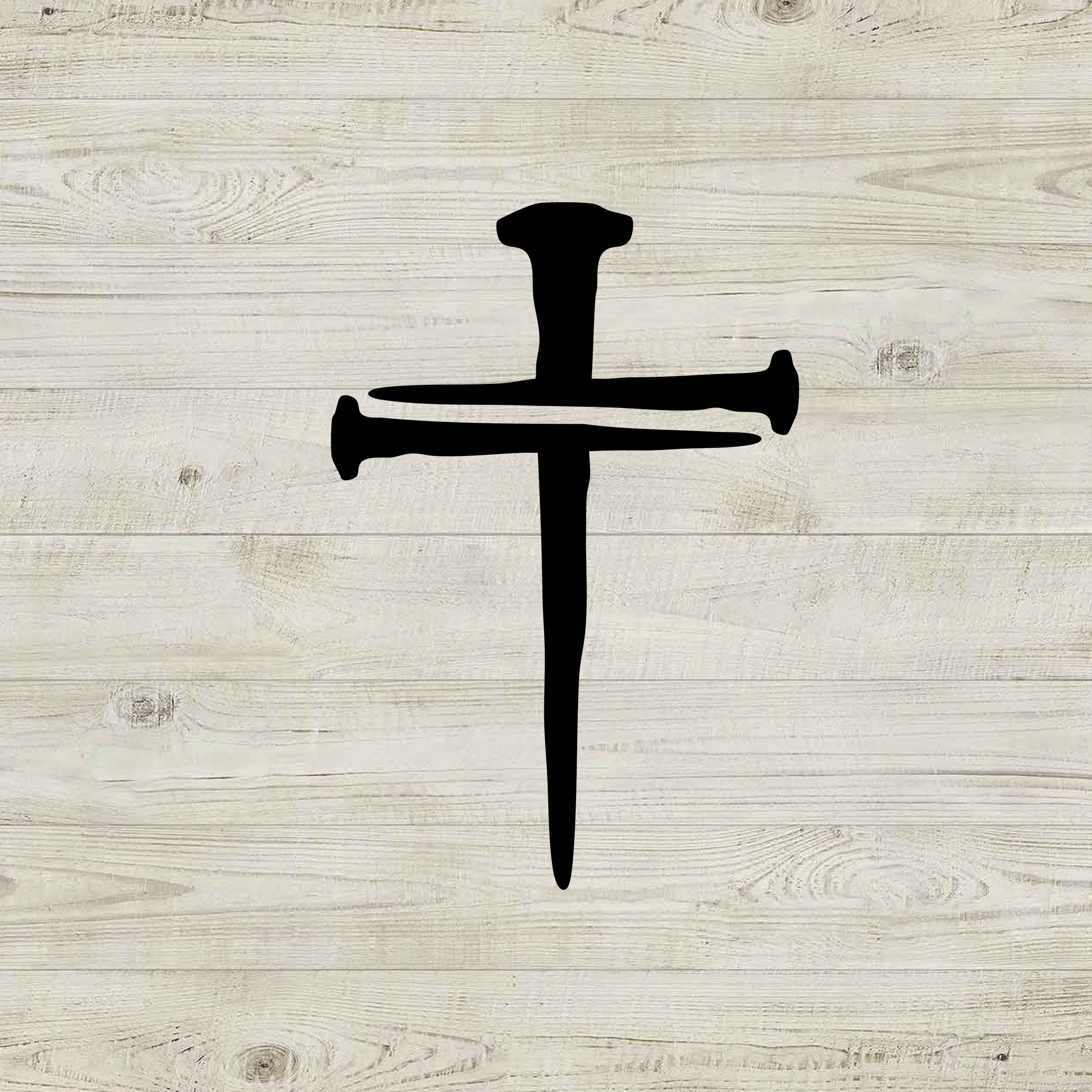 Three Nail Cross SVG, Cross Svg, Cross Png, Christian Cross SVG, Rustic ...