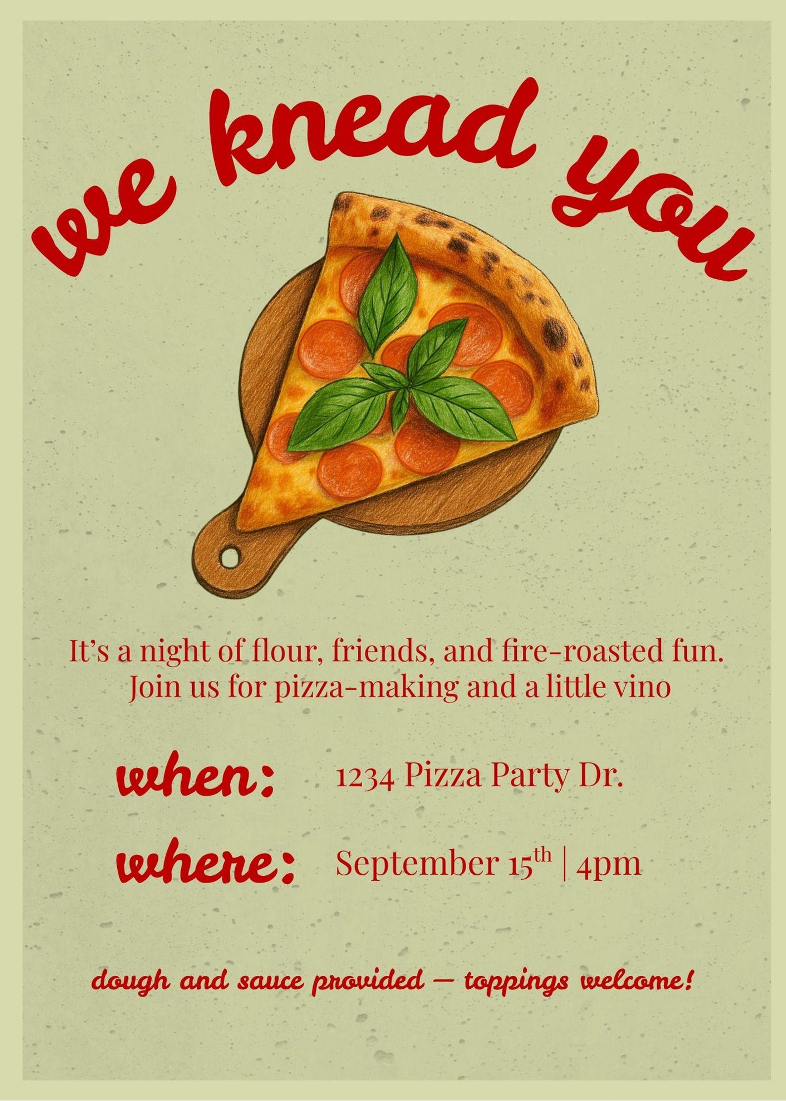 Editable Pizza Party Invitation | Build Your Own Pizza Night Canva ...
