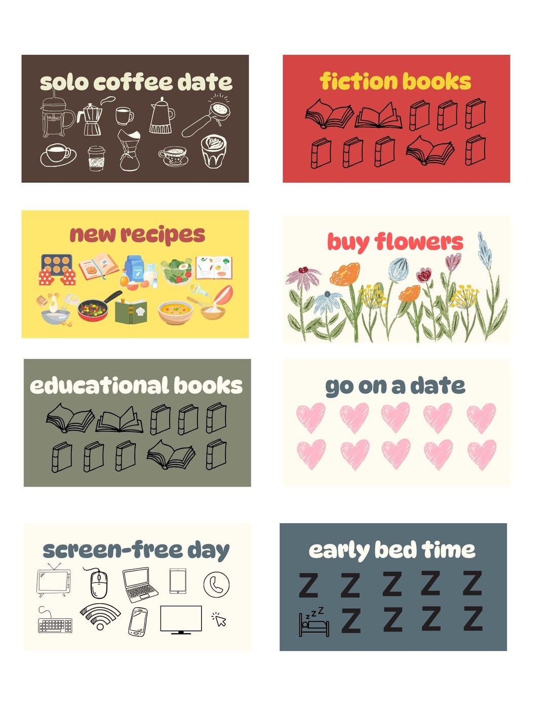 Intentional Living Punch Card Bundle (digital Download) | 11 Themed + 5 ...