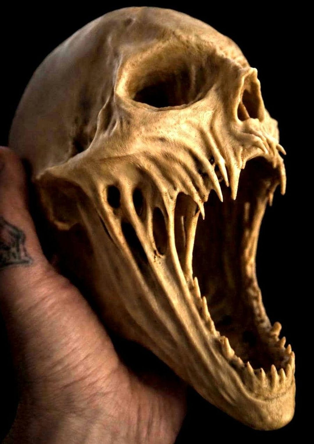 Life Size Gothic Skull Sculpture | Hand Painted Horror Display Piece - Etsy