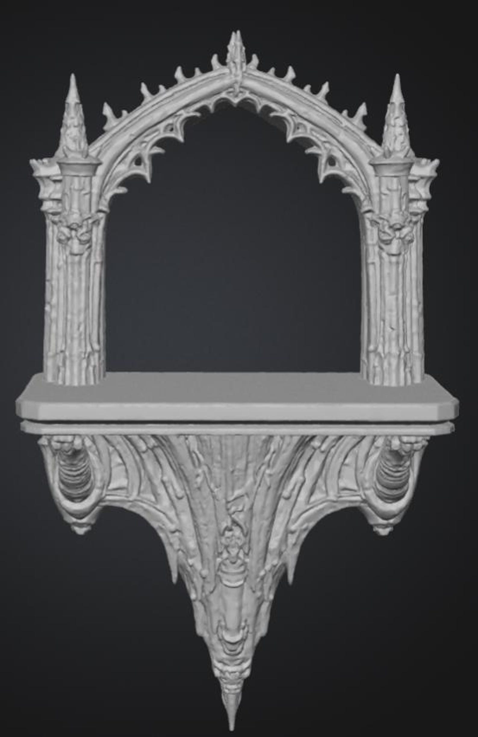 Gothic Wall Shelf STL – Bone Altar – Dark Fantasy Decor – 3D Printable ...