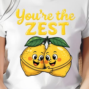 Adorable Lemon Couple PNG, You're the Zest, Cute Lemon Png, Hugging ...