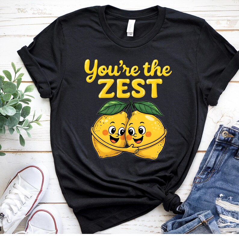 Adorable Lemon Couple PNG, You're the Zest, Cute Lemon Png, Hugging ...