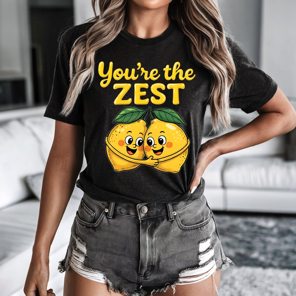 Adorable Lemon Couple PNG, You're the Zest, Cute Lemon Png, Hugging ...