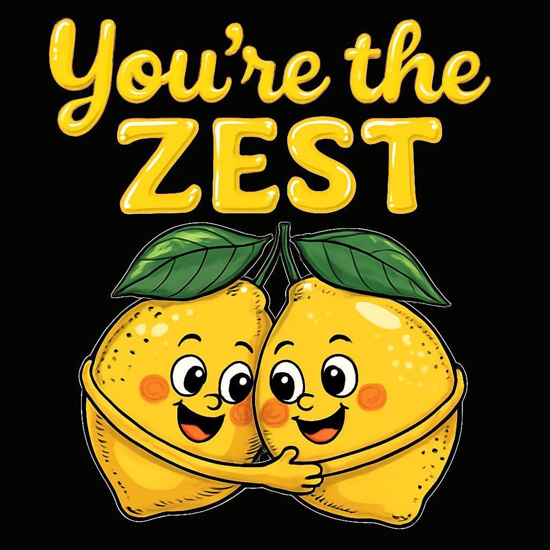 Adorable Lemon Couple PNG, You're the Zest, Cute Lemon Png, Hugging ...