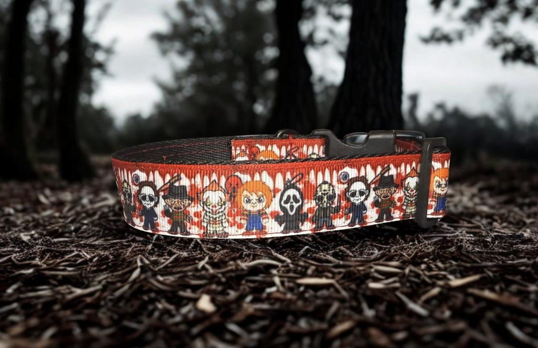 Cute Horror Movie Character Dog Collar Slasher Icon Pet Accessory ...