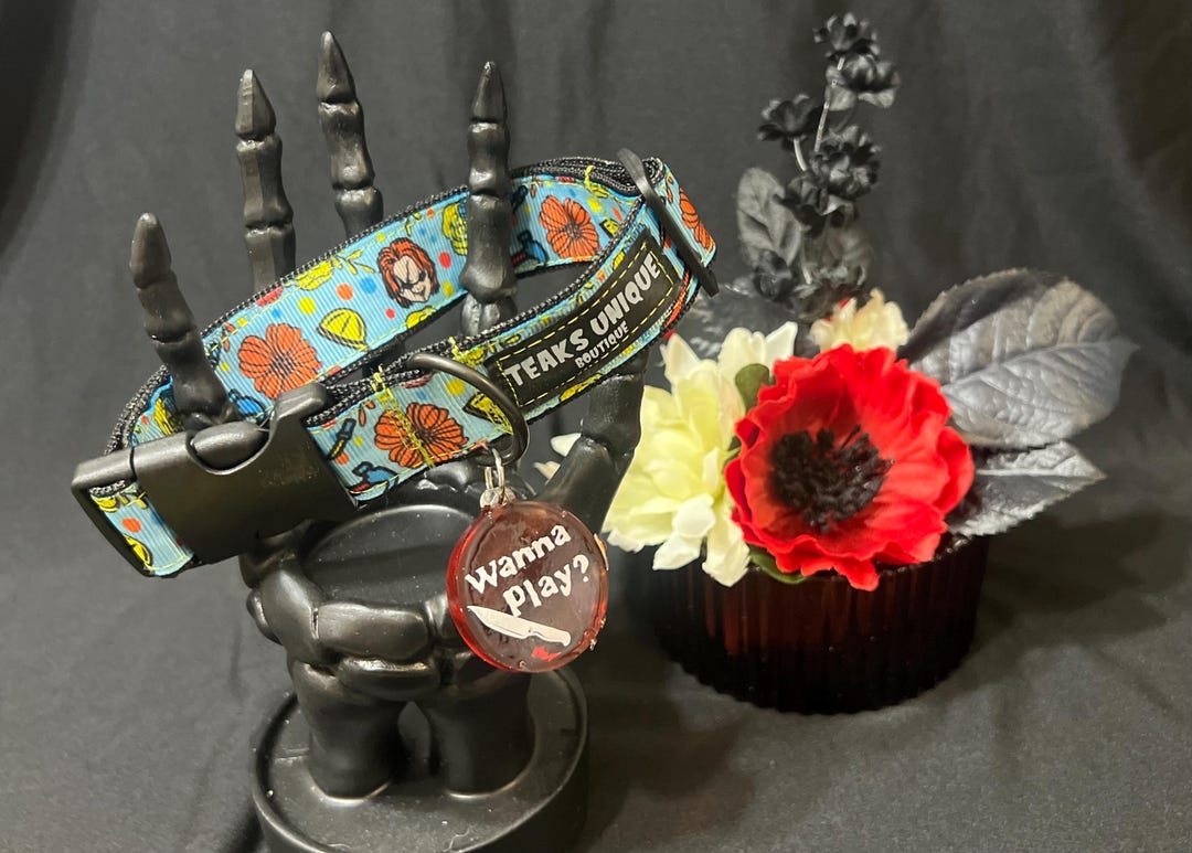 Chucky Doll Dog Collar/halloween/ Customizable/ Good Guy/ Wanna Play - Etsy