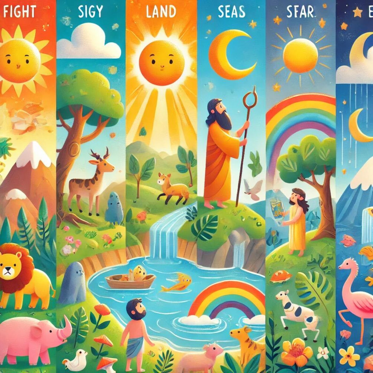 The Creation Bible Story For Kids The 7 Days Of Creation Printable