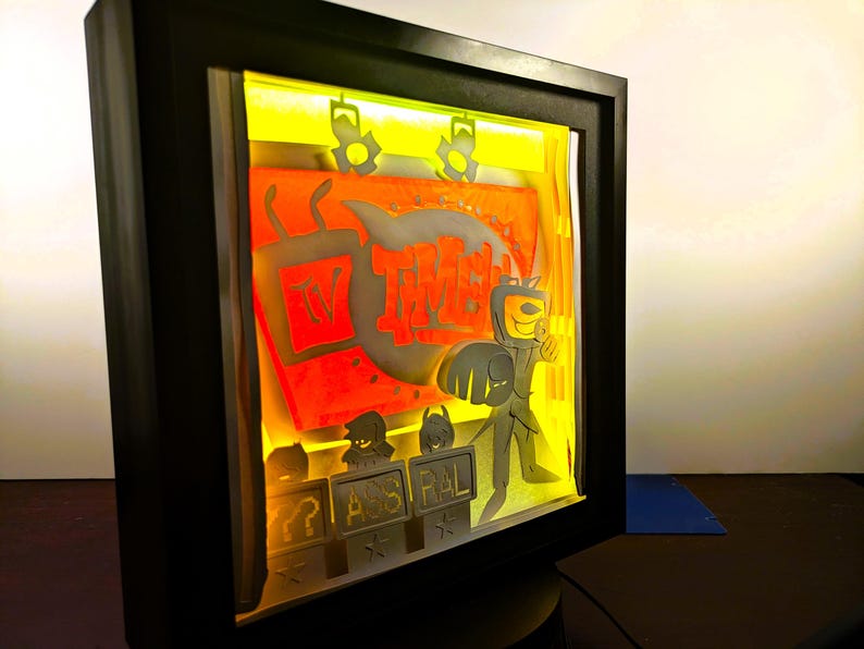 Deltarune Tenna TV Time Lightbox – 3D Layered Shadowbox Scene, Handmade ...