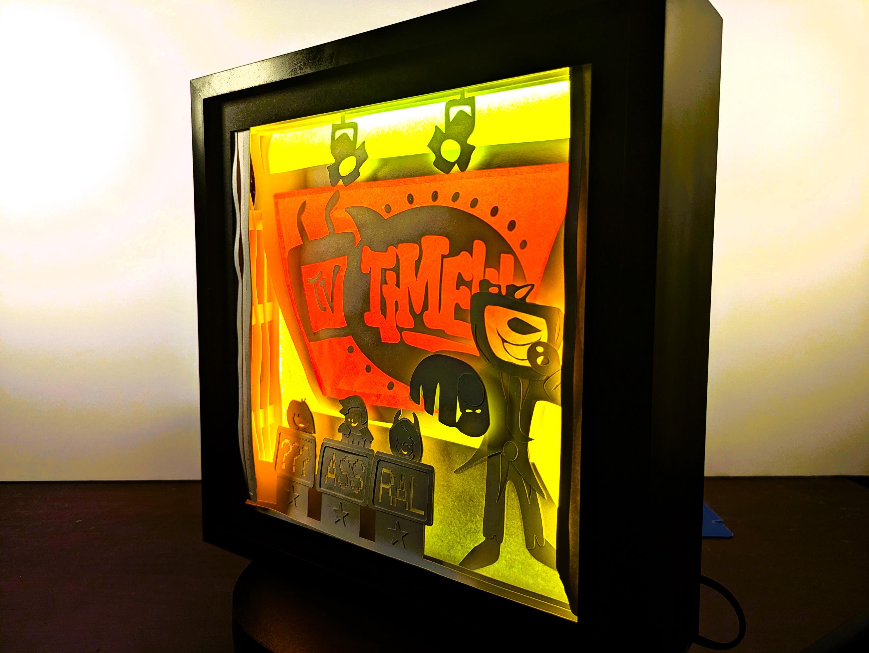 Deltarune Tenna TV Time Lightbox – 3D Layered Shadowbox Scene, Handmade ...