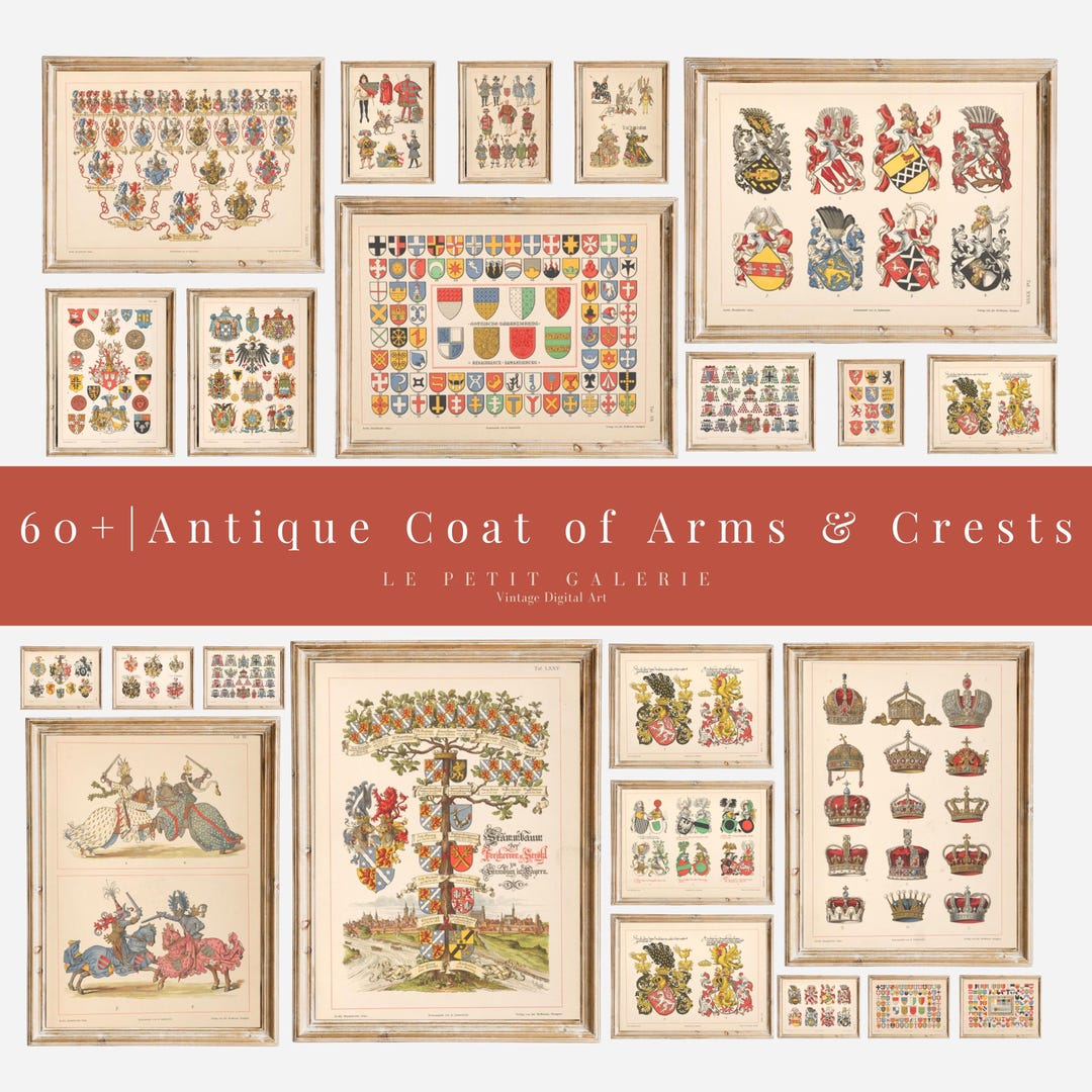 Antique Coat of Arms Prints: Vintage Heraldry Art (digital Download) - Etsy
