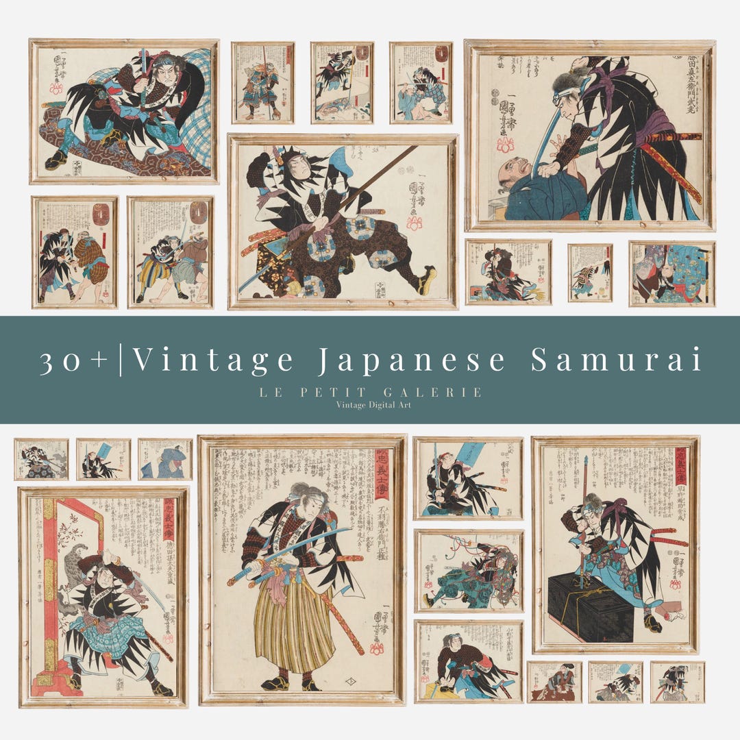 30+ Vintage Japanese Samurai Prints | Ukiyo-e Digital Download ...