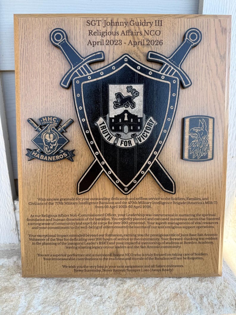 Custom Military Unit Plaque: Personalized PCS/ Going Away/retirement ...