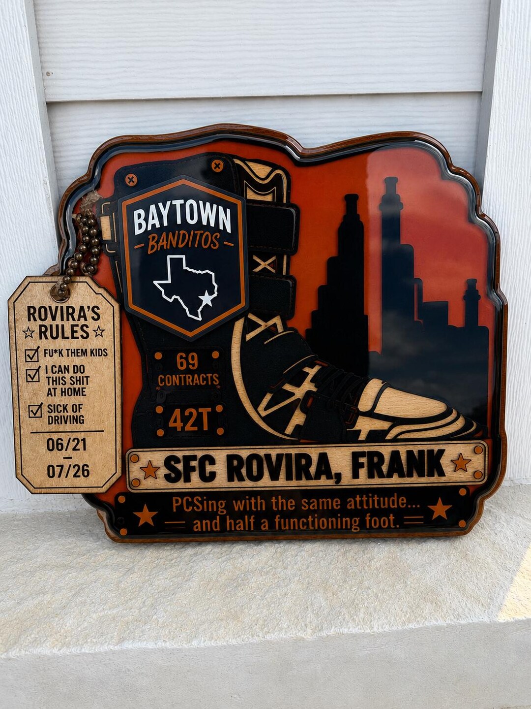 Custom Military PCS Plaque | Personalized Gift | Funny Going Away Award ...