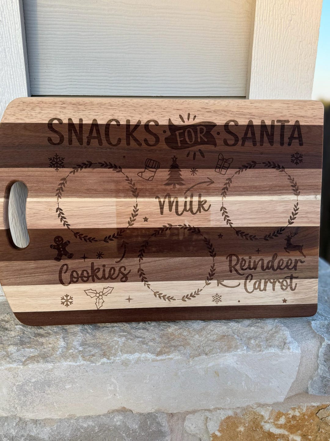 Personalized Snacks for Santa Board – Engraved Christmas Eve Tray - Etsy