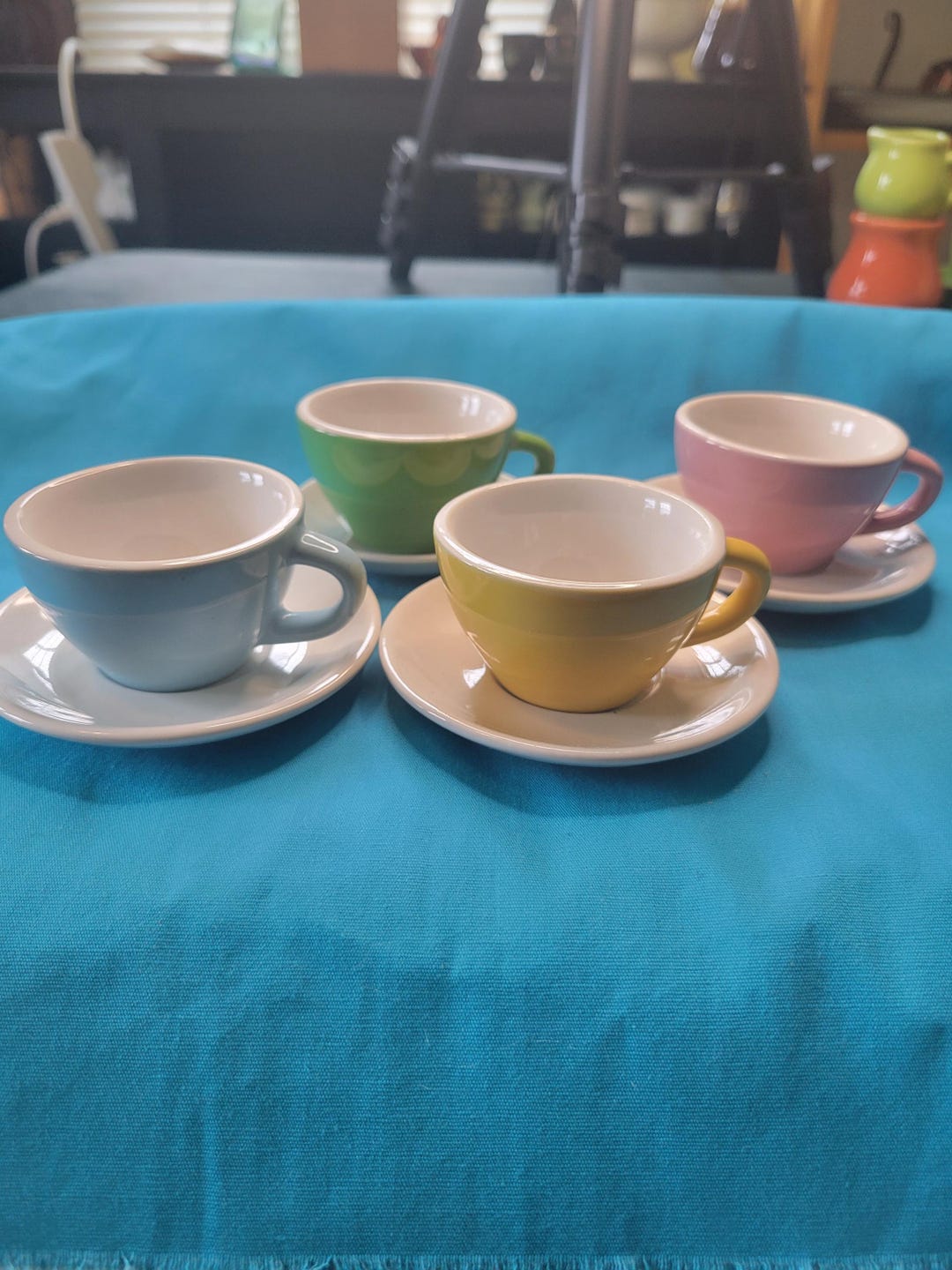 Pastel Mini Tea Cups and Saucers Set - Etsy