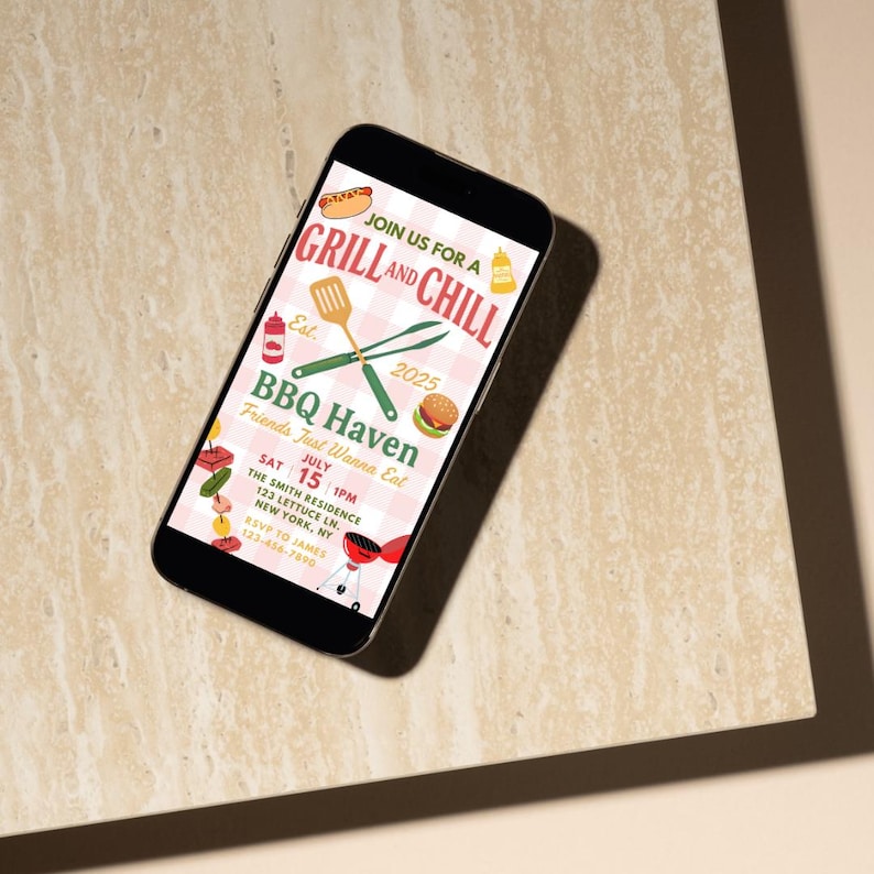 BBQ Grill and Chill Invitation | Editable Canva Template (digital ...