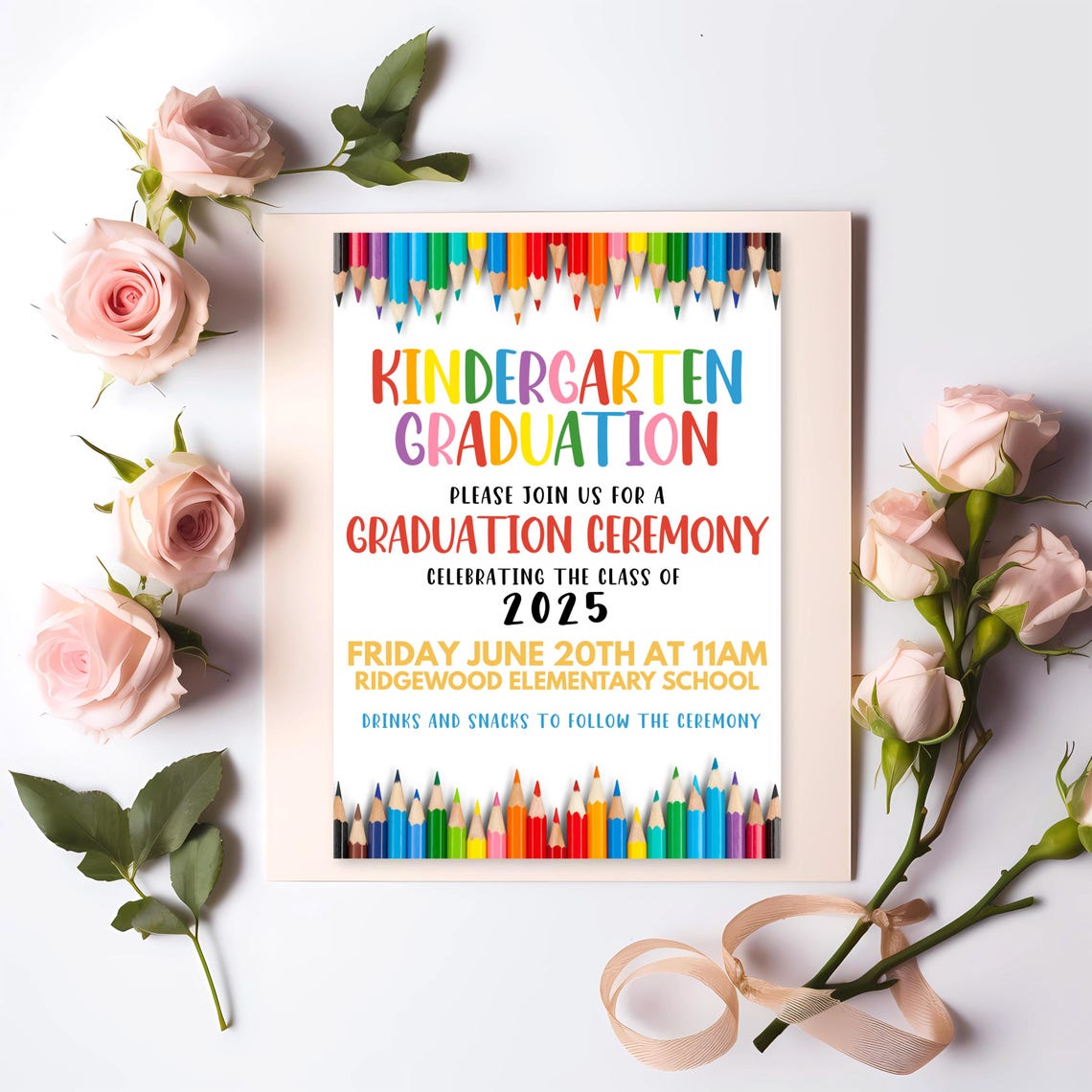 Editable Kindergarten Graduation Invitation|kindergarten Graduation ...