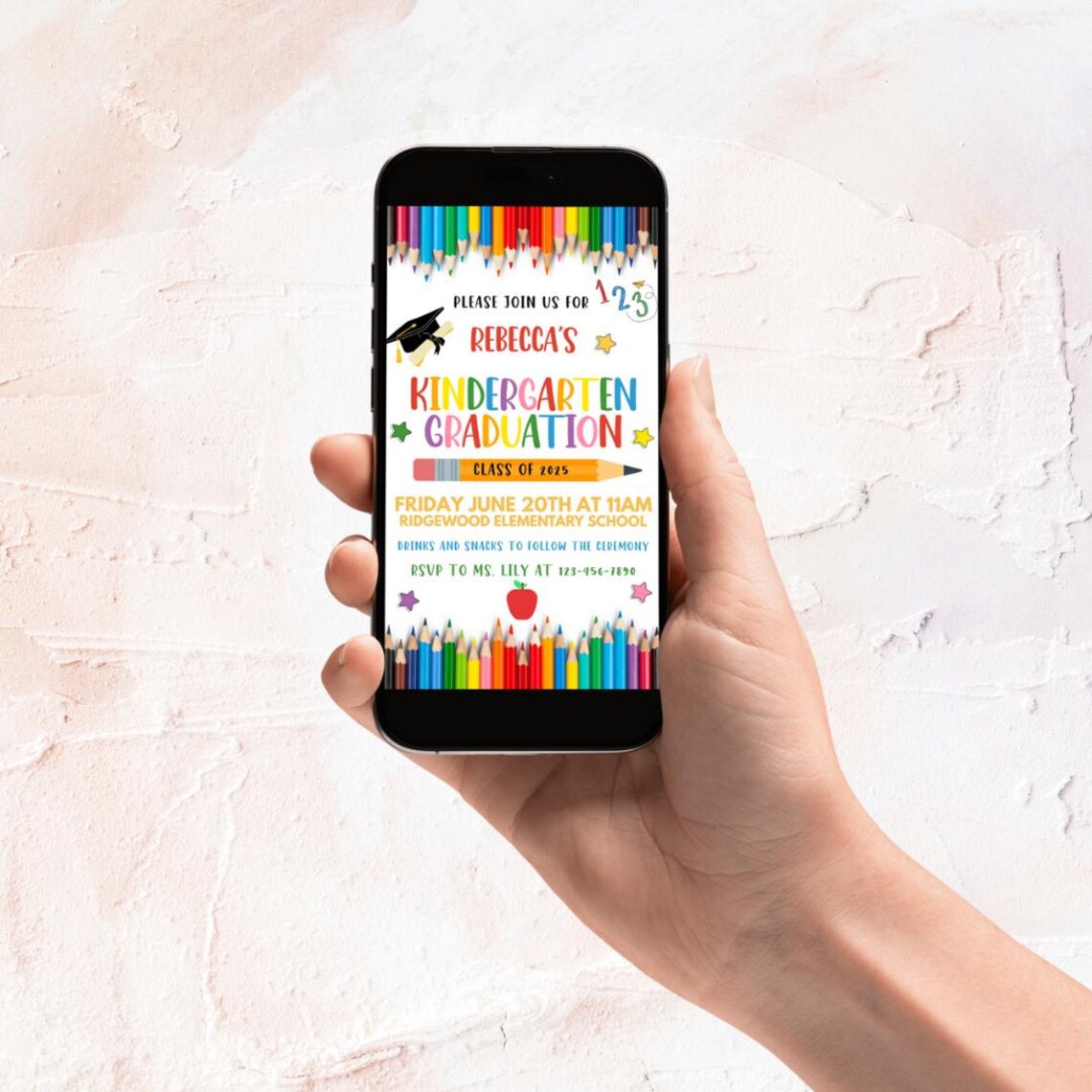 Kindergarten Graduation Invitation | Editable Canva Template (digital ...