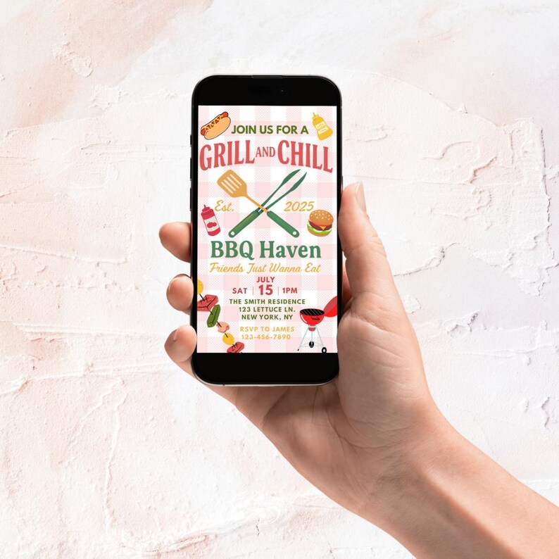 BBQ Grill and Chill Invitation | Editable Canva Template (digital ...