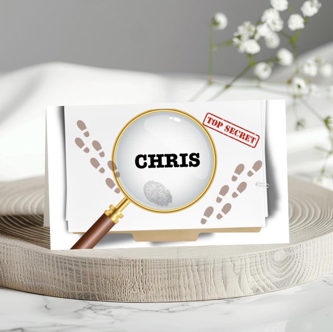 Spy Party Place Cards | Editable Top Secret Mission Name Tags (canva ...